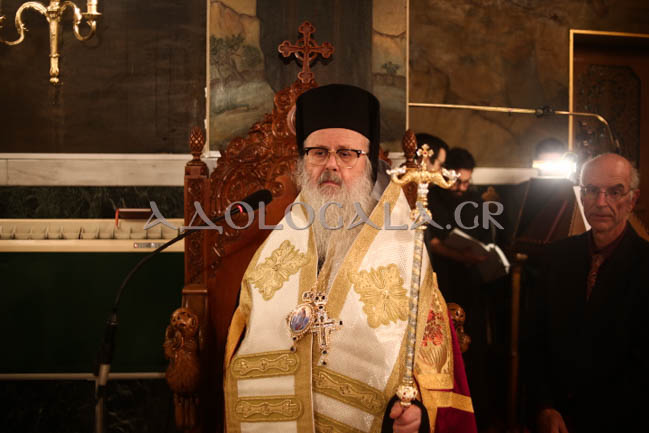 Ο Επίσκοπος Φωτικής Νεκτάριος στον εσπερινό του Αγίου Σάββα στο ...